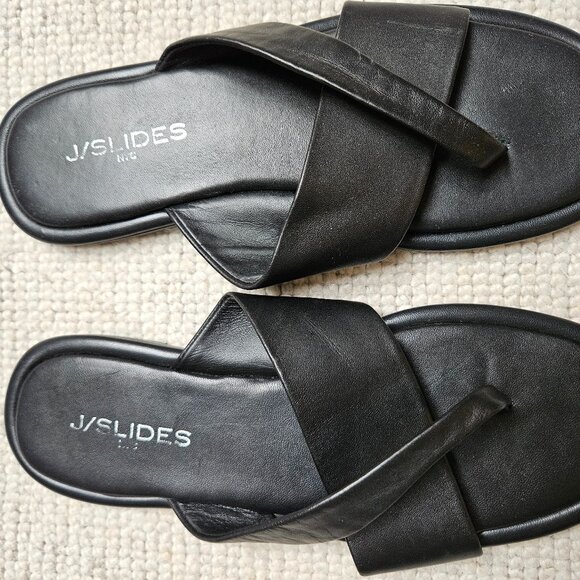 J Slides | Shoes | Jslides Yuri Sandals In Black Leather Size 7 | Poshmark